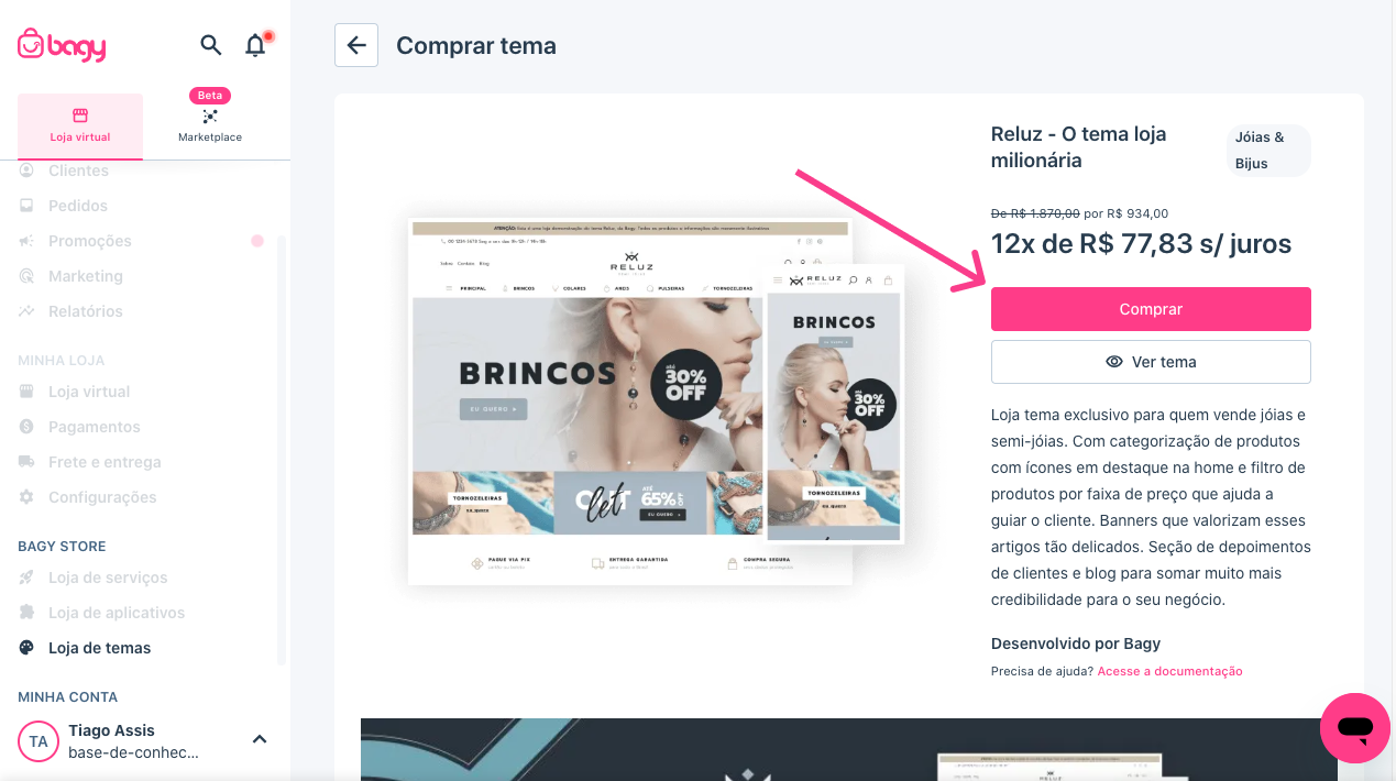 Como instalar um tema – Bagy