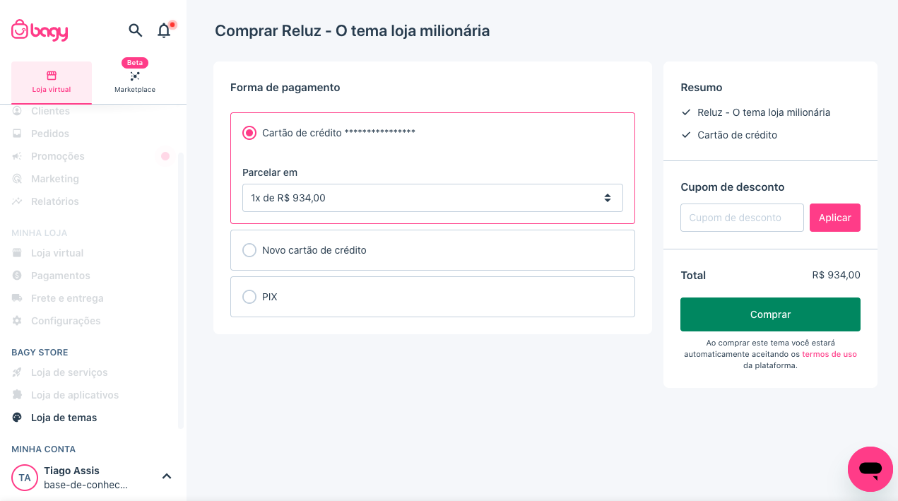 Como instalar um tema – Bagy