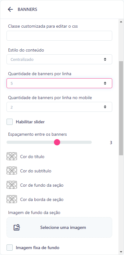 Banners de categoria – Bagy